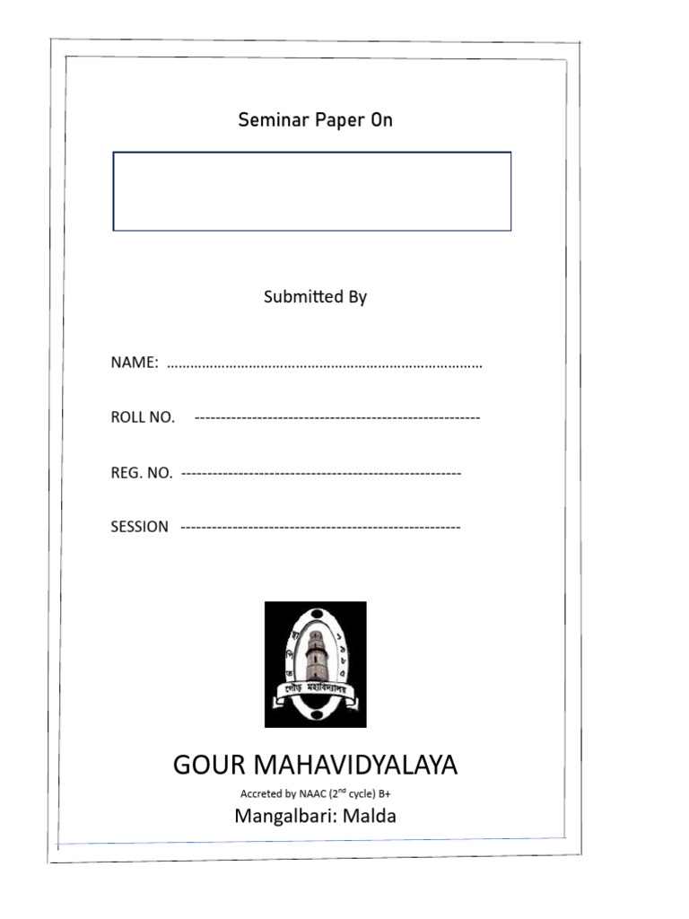 Seminar Paper Front Page | PDF