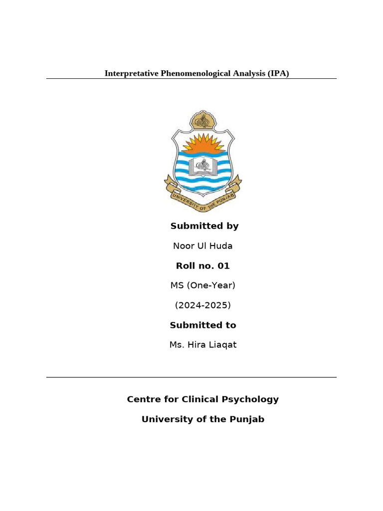 Interpretative Phenomenological Analysis | PDF | Phenomenology ...