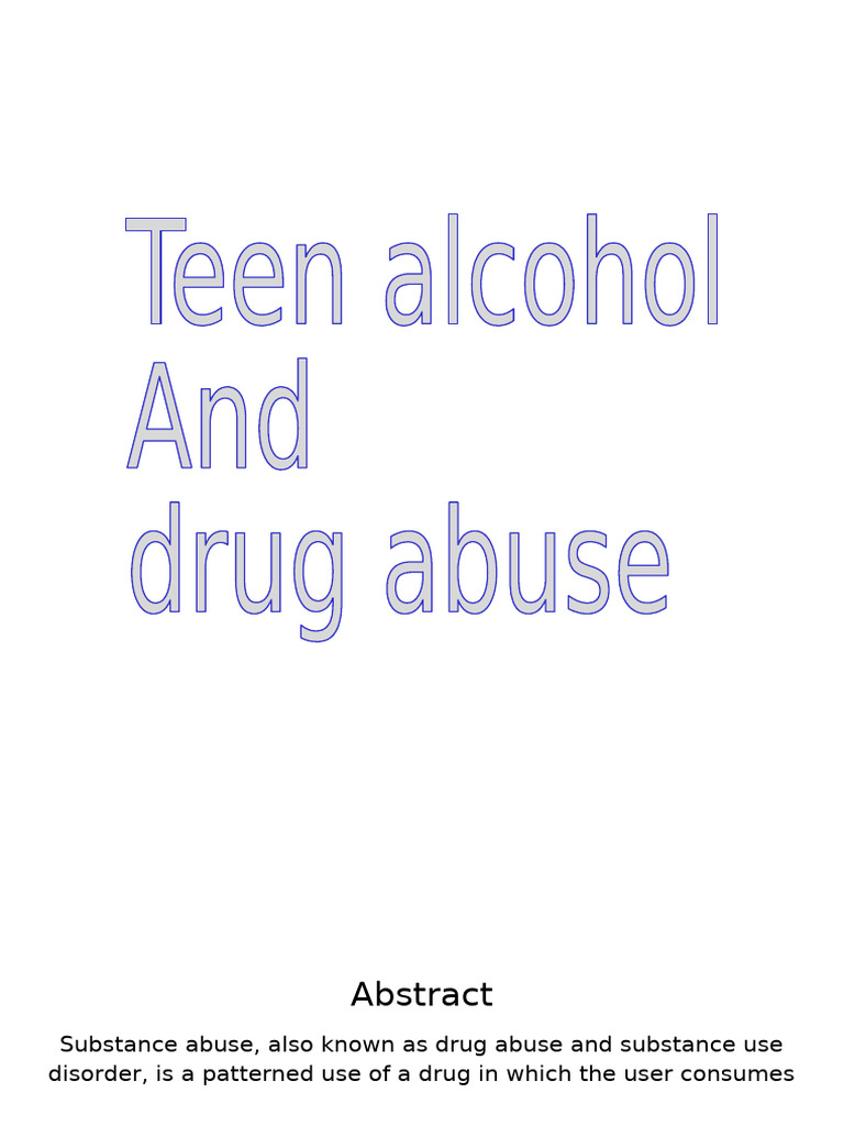 teen and drugs abuse | PDF | Substance Abuse | Adolescence
