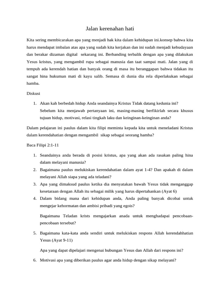 Bahan KTB Jalan kerenahan hati | PDF