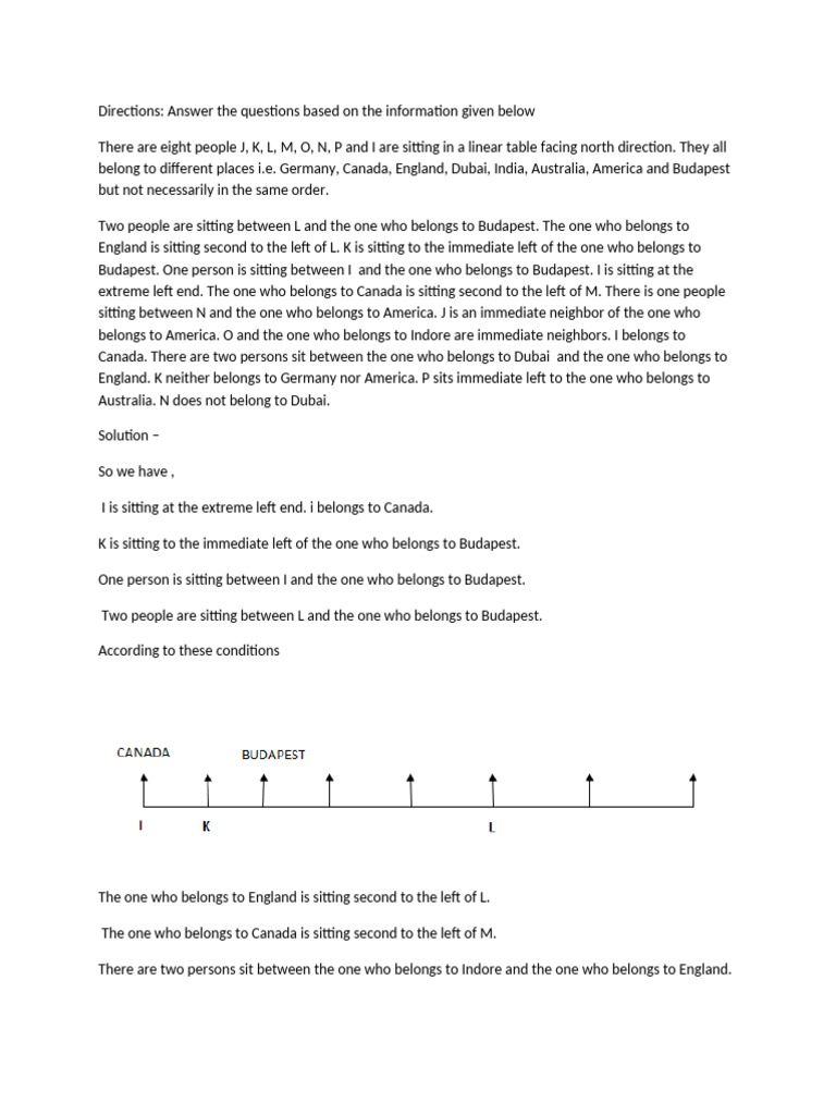 Seating Arrangement Puzzle Analysis | PDF | Applied Mathematics ...