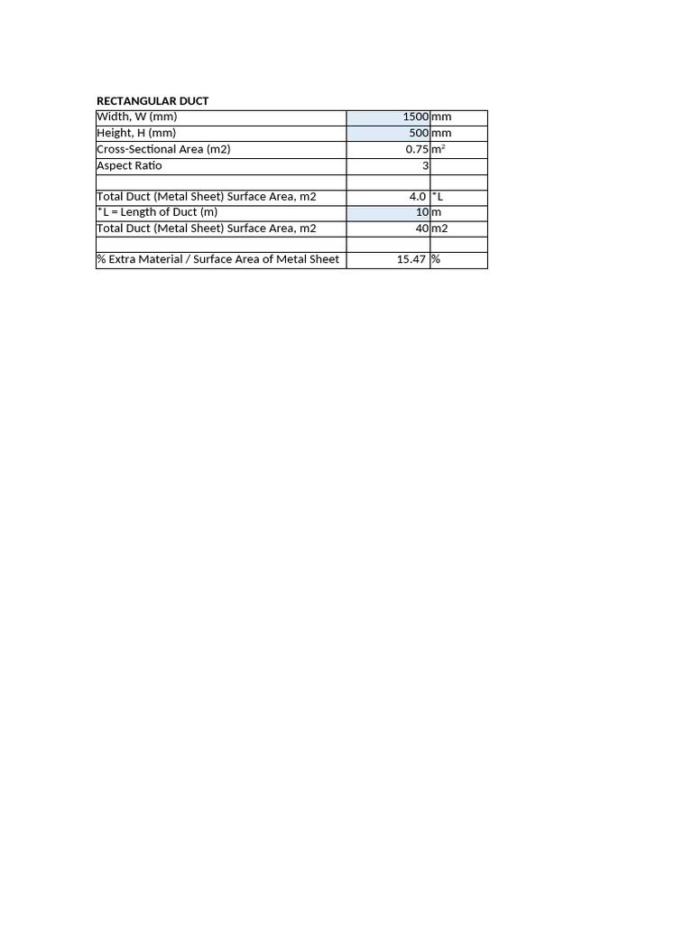 Rectangular Duct Specifications | PDF