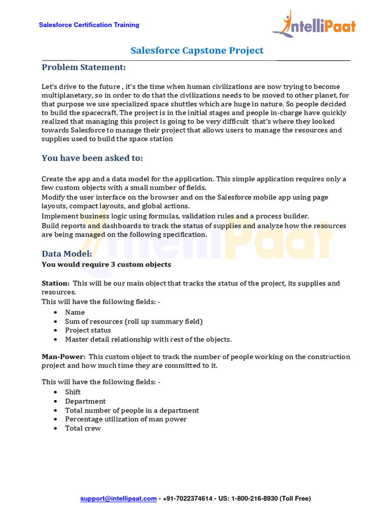 Salesforce Capstone Project | PDF | Data Model | Information Technology