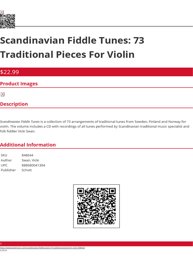 Scandinavian Fiddle Tunes 73 Traditional Pieces For Violin | PDF