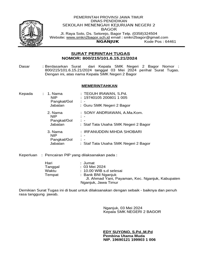 Surat Tugas 2023 | PDF