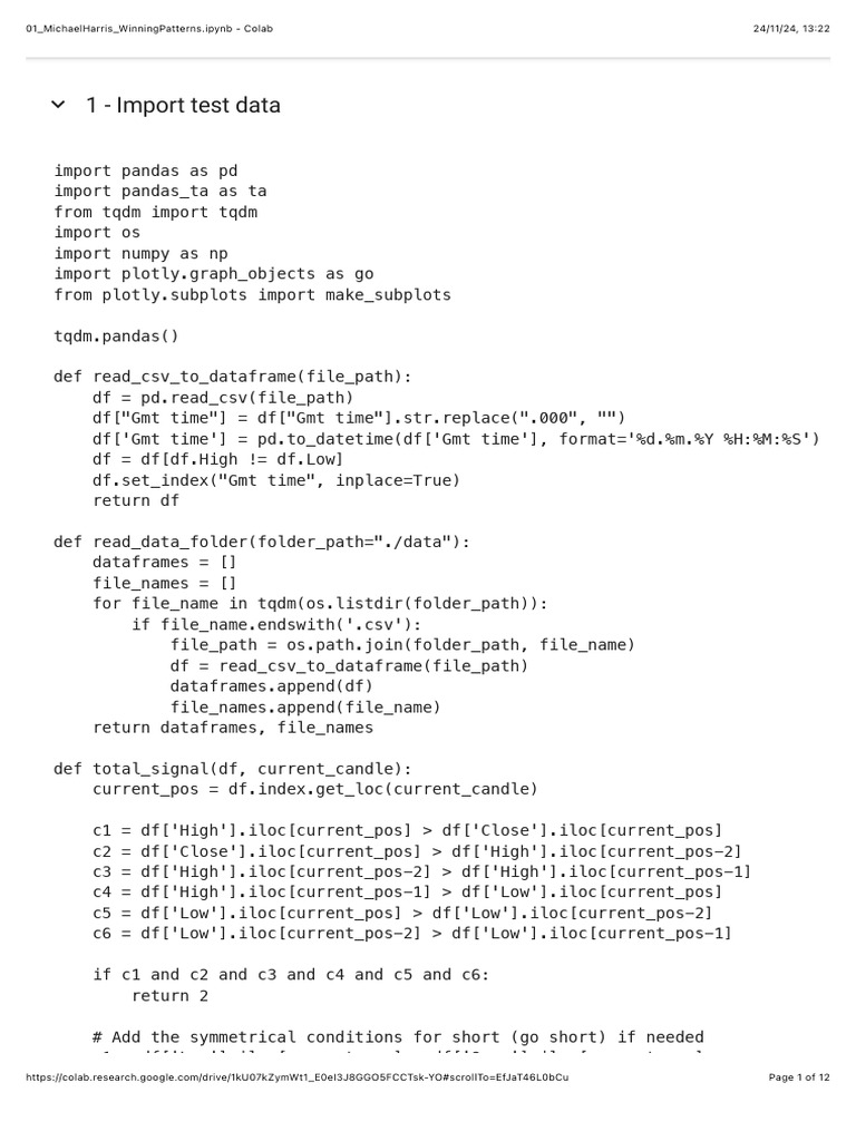 01 - MichaelHarris - WinningPatterns - Ipynb - Colab | PDF