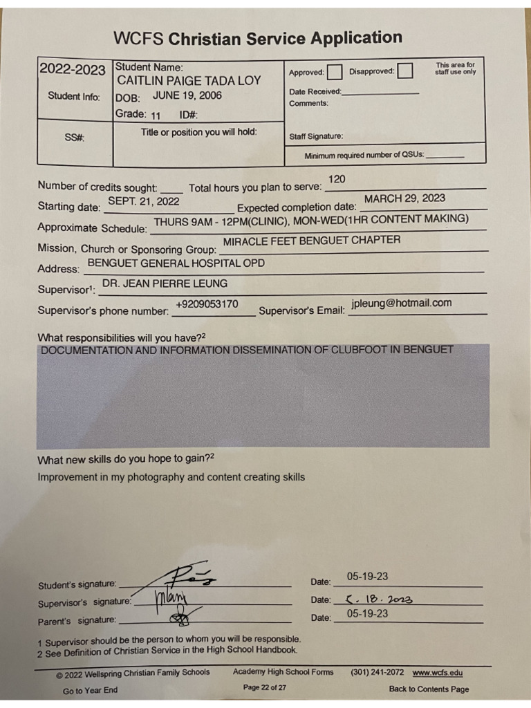 Christian Service Document Set - PDF (Caitlin Loy) | PDF