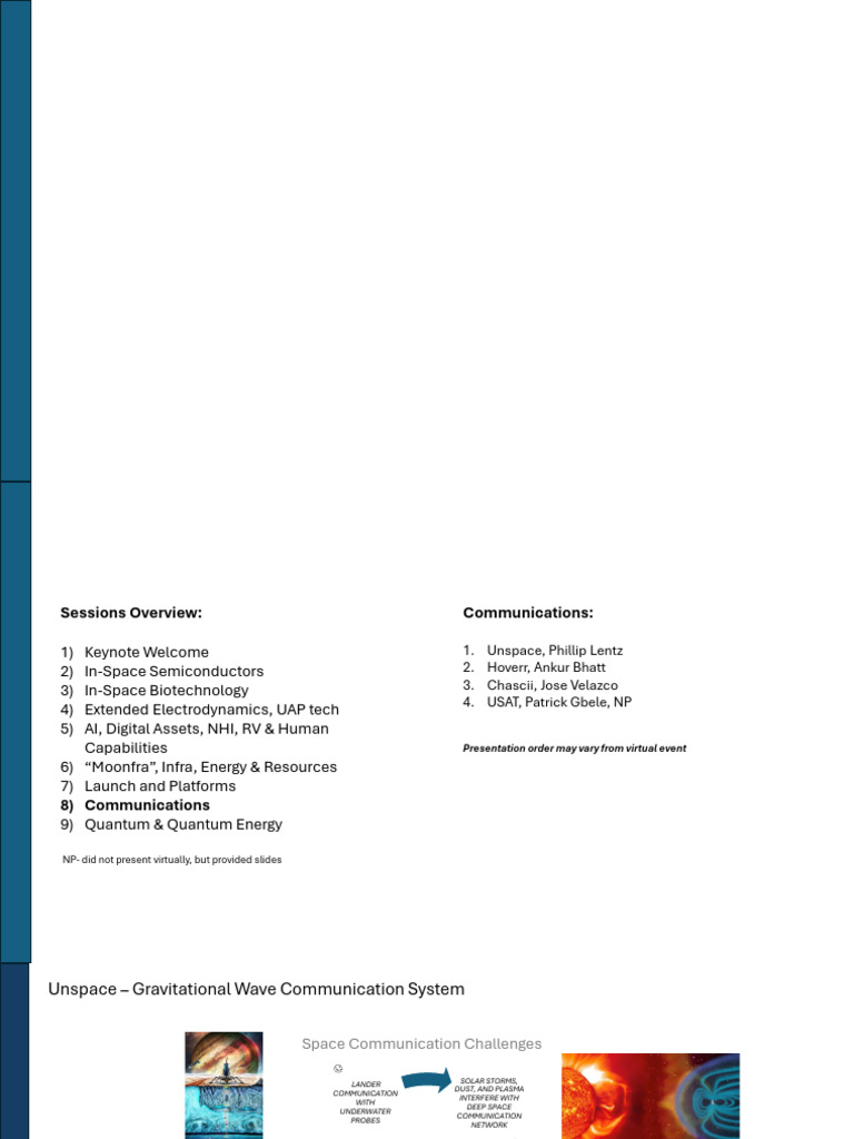 8th Session Communications Space Disruptors Day 2024 12 18 | PDF | Spacecraft Propulsion ...
