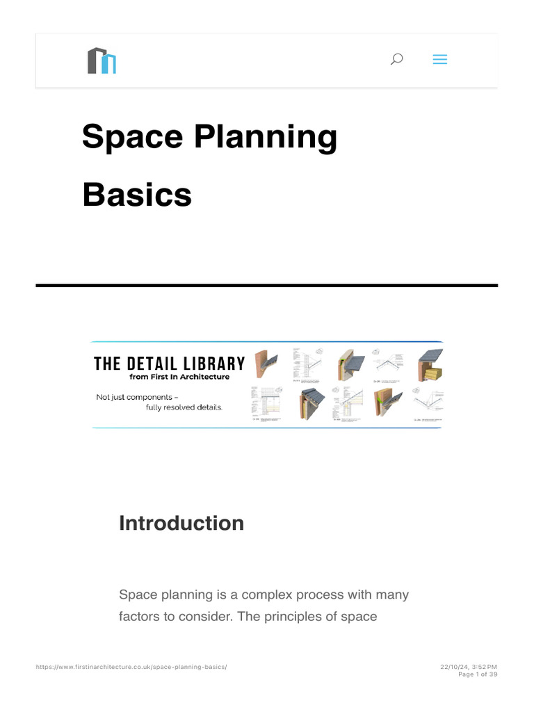 Space Planning For Architects Pdf Space Design