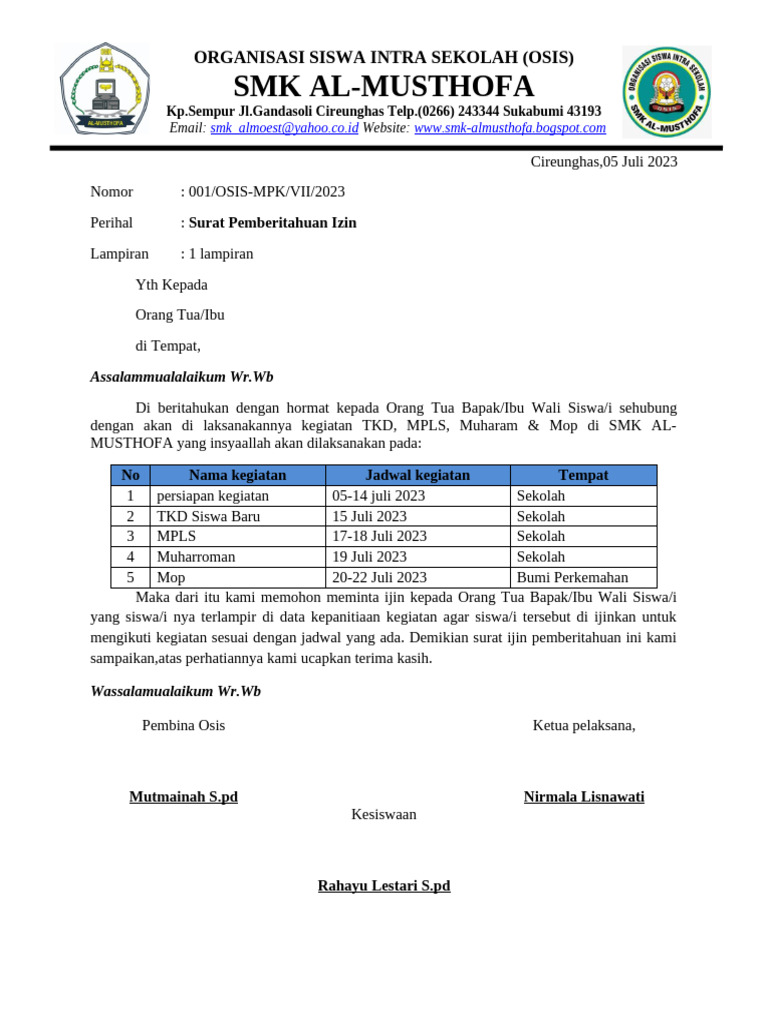 Surat OSIS | PDF