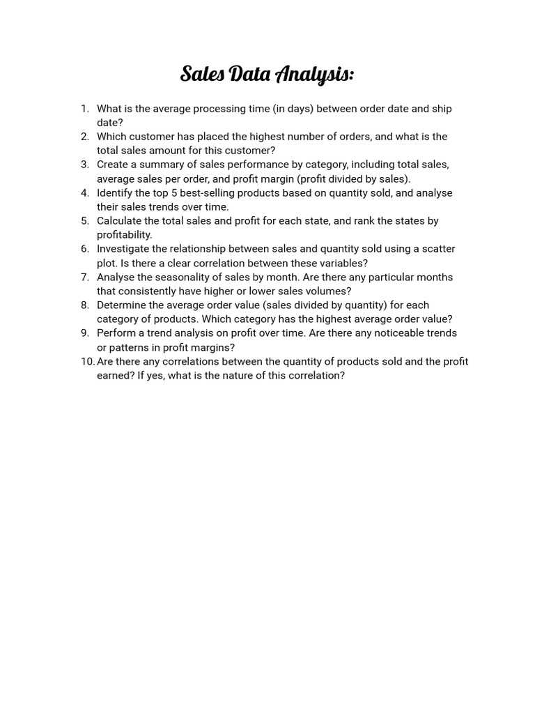 Sales Data Analysis | PDF