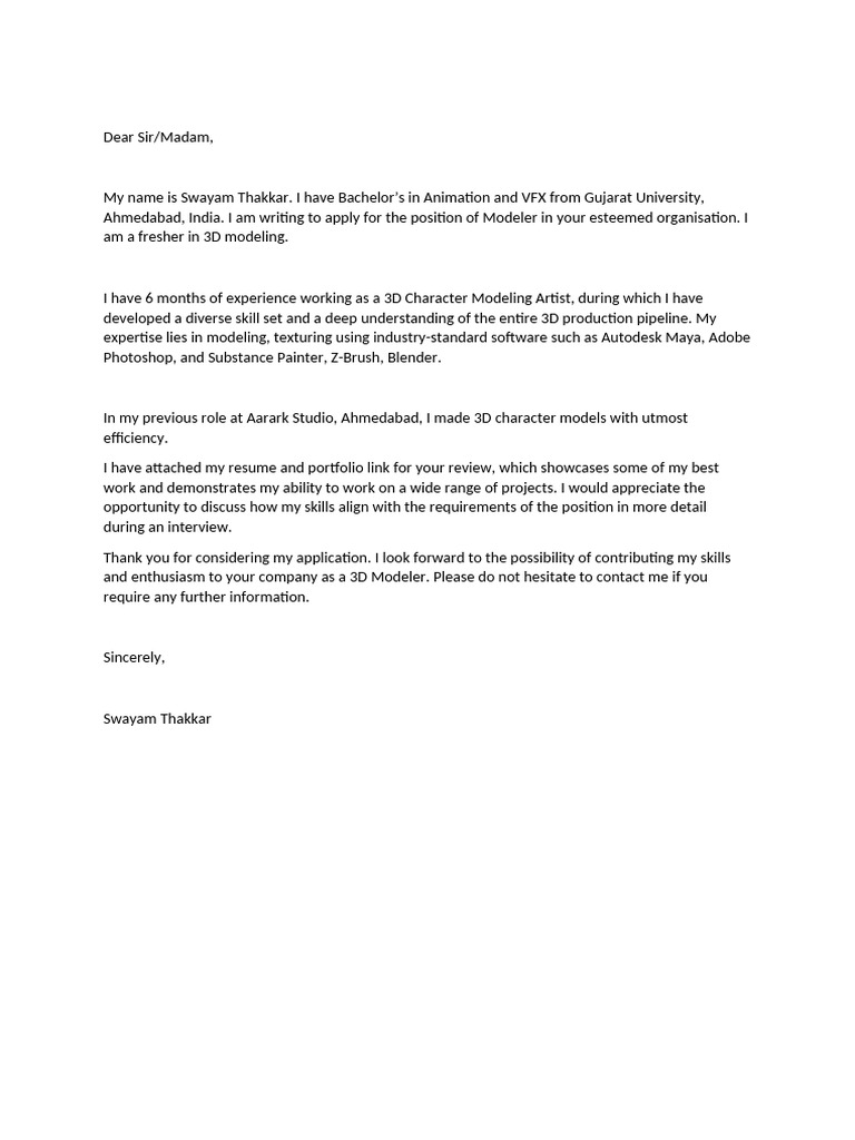 Job Application Draft | PDF