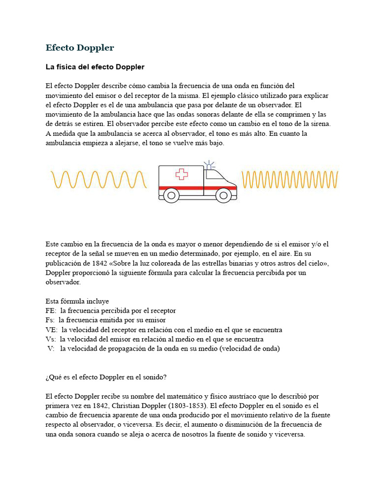 Efecto Doppler | PDF | Efecto Doppler | Mecánica