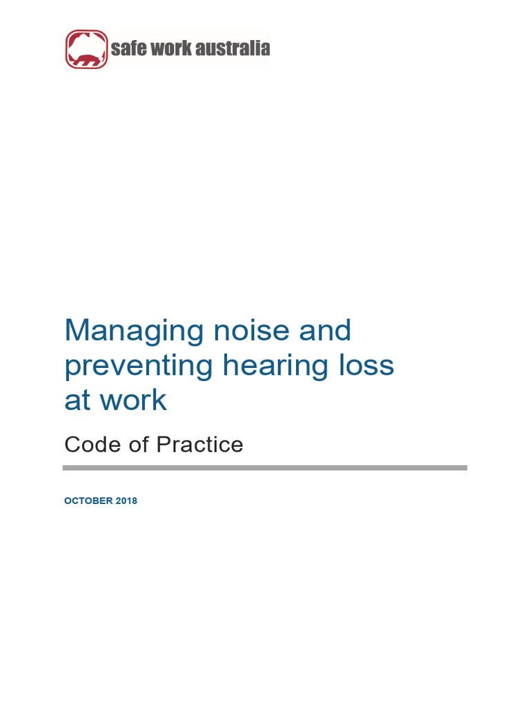 Code of Practice Managing Noise and Preventing Hearing Loss A... | PDF ...