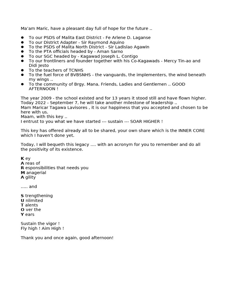Speech Installation | PDF