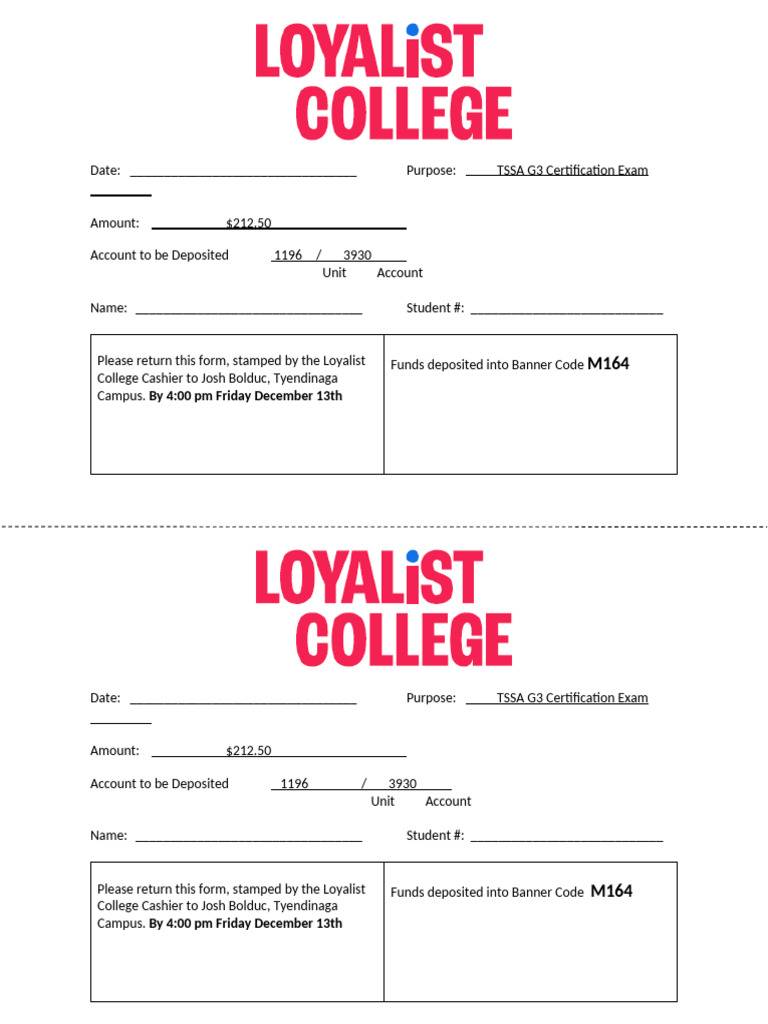 TSSA G3 Exam Payment Form | PDF