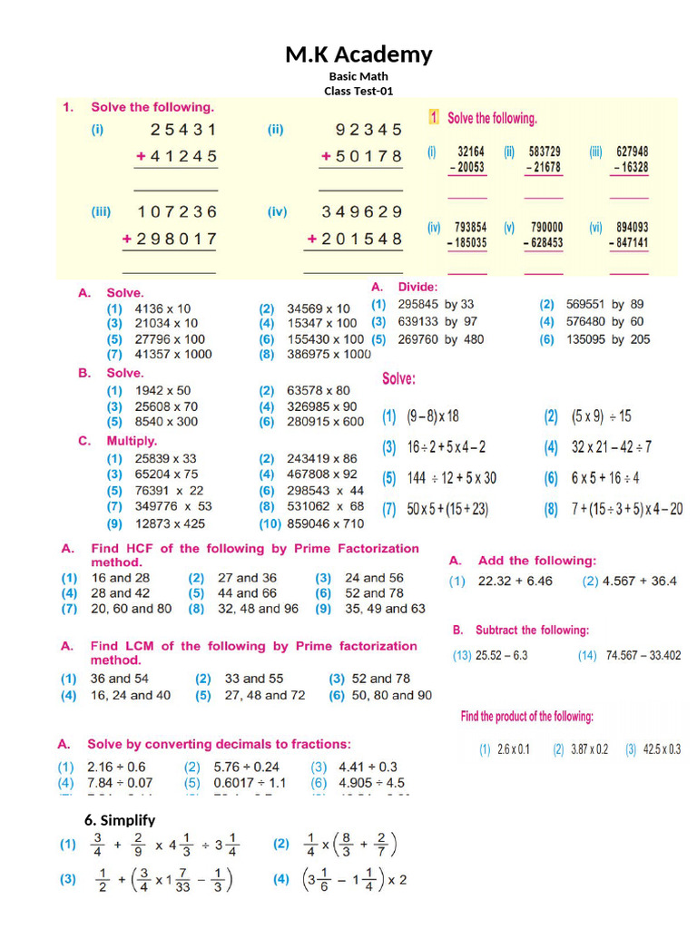 Basic Test For Beginner | PDF