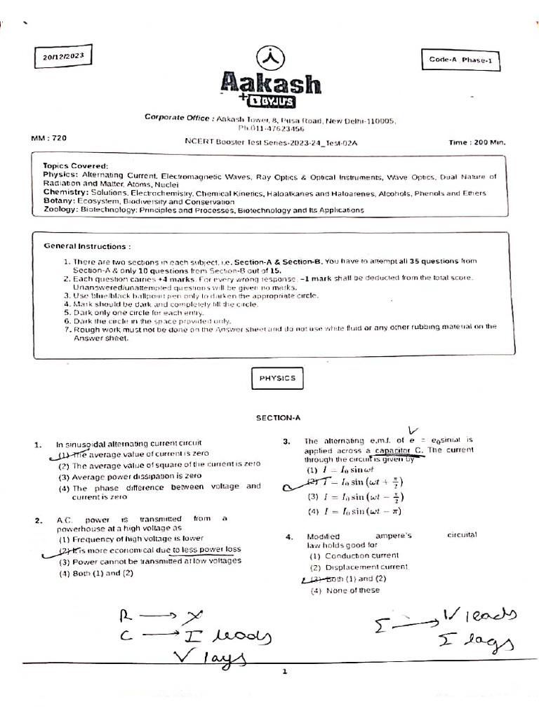 NBTS 02 - Oym Question Paper | PDF