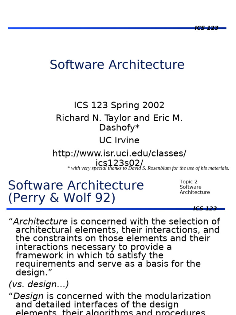 Overview of Software Architecture Concepts | PDF | Integrated ...