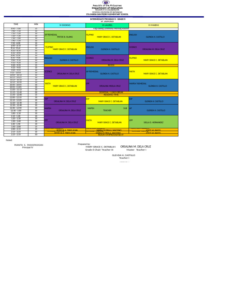 GRADE 6 PROGRAM Sy 2024-2025 | PDF | Philippines