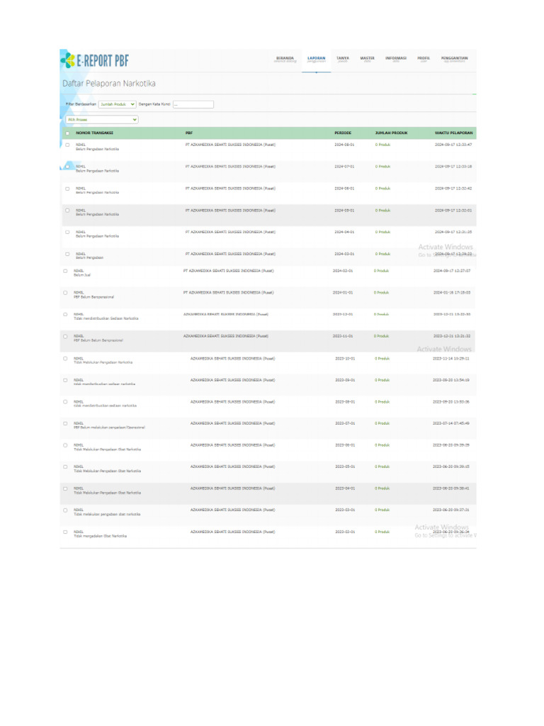 Laporan E-Report PBF | PDF