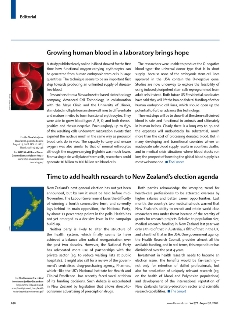 Growing Human Blood in A Laboratory Brings Hope - La | PDF | Stem Cell ...
