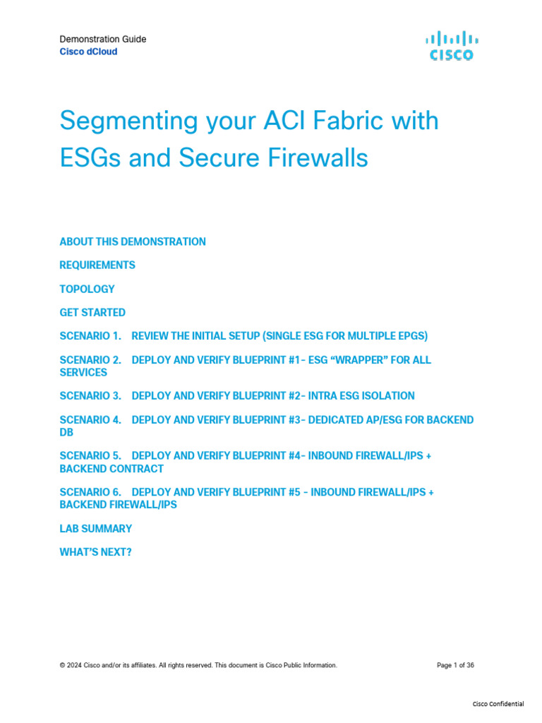 Segmenting Your ACI Fabric With ESGs and Secure Firewalls | PDF ...