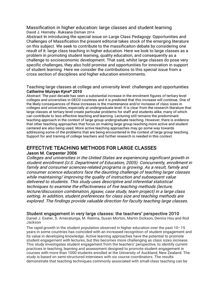 Abstracts For Literature Review Practice | PDF | Teaching Method | Teachers