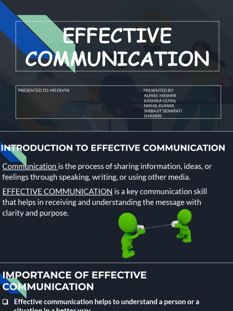 Effective communication presentation | PDF | Communication | Conflict ...