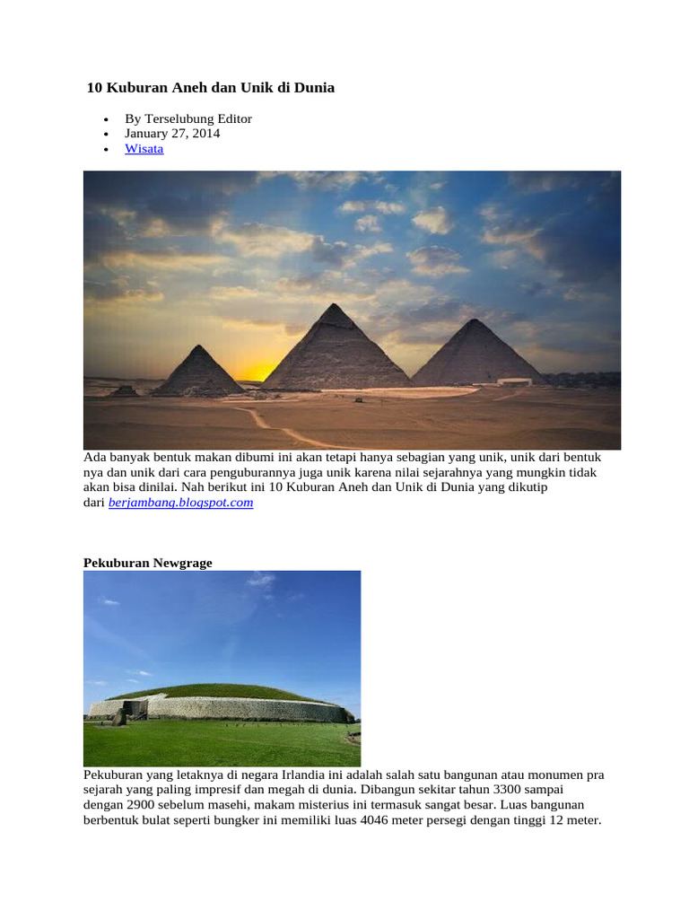 10 Kuburan Aneh dan Unik di Dunia | PDF