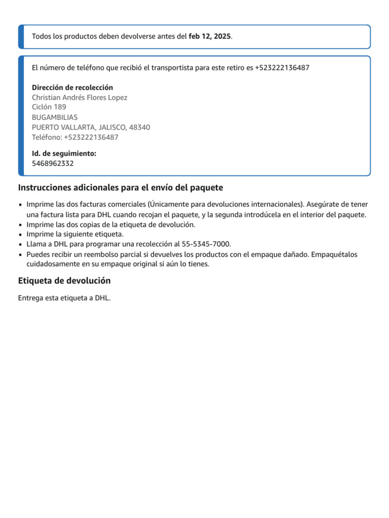 Centro de Devoluciones | PDF