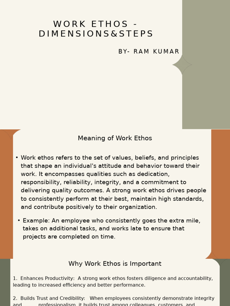 Work Ethos - Dimensions & Steps | PDF | Cultural Education ...