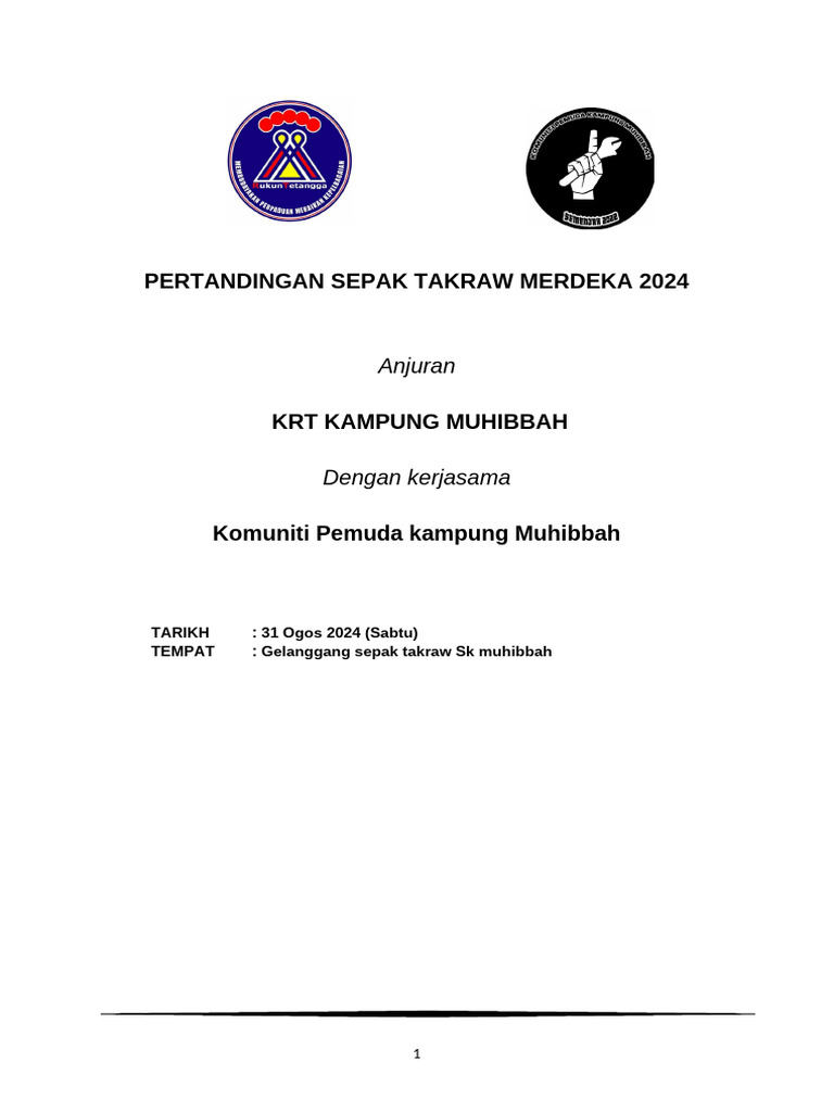 TAKRAW MERDEKA 2024-KRT muhibbah | PDF