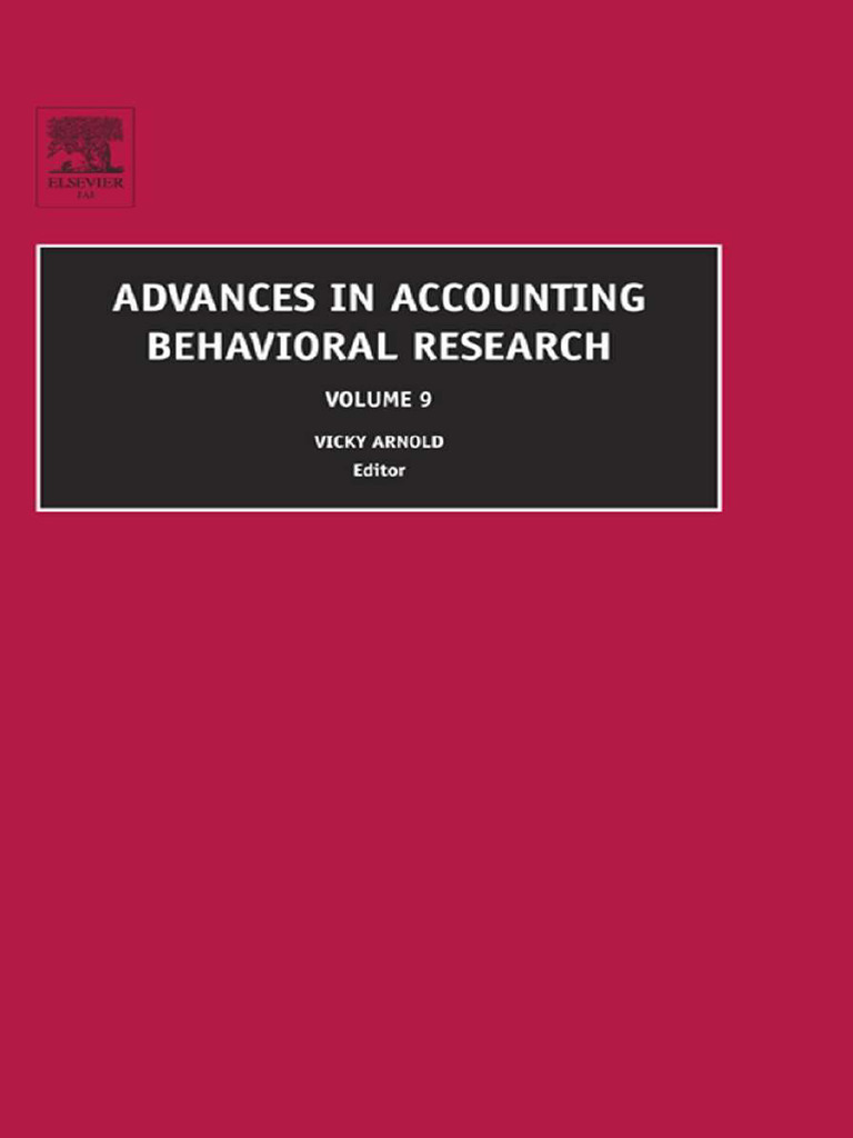 (Advances in Accounting Behavioral Research) ARNOLD v. - Advances in ...