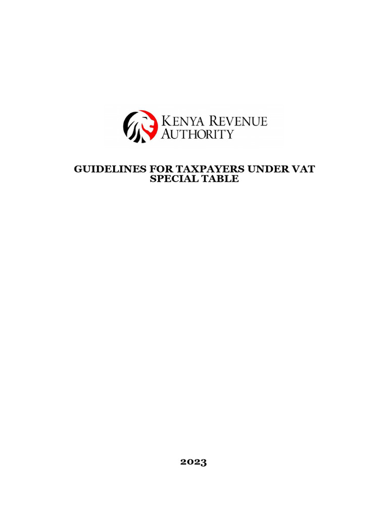 VAT Special Table Guidelines 2023 | PDF | Value Added Tax | Taxes