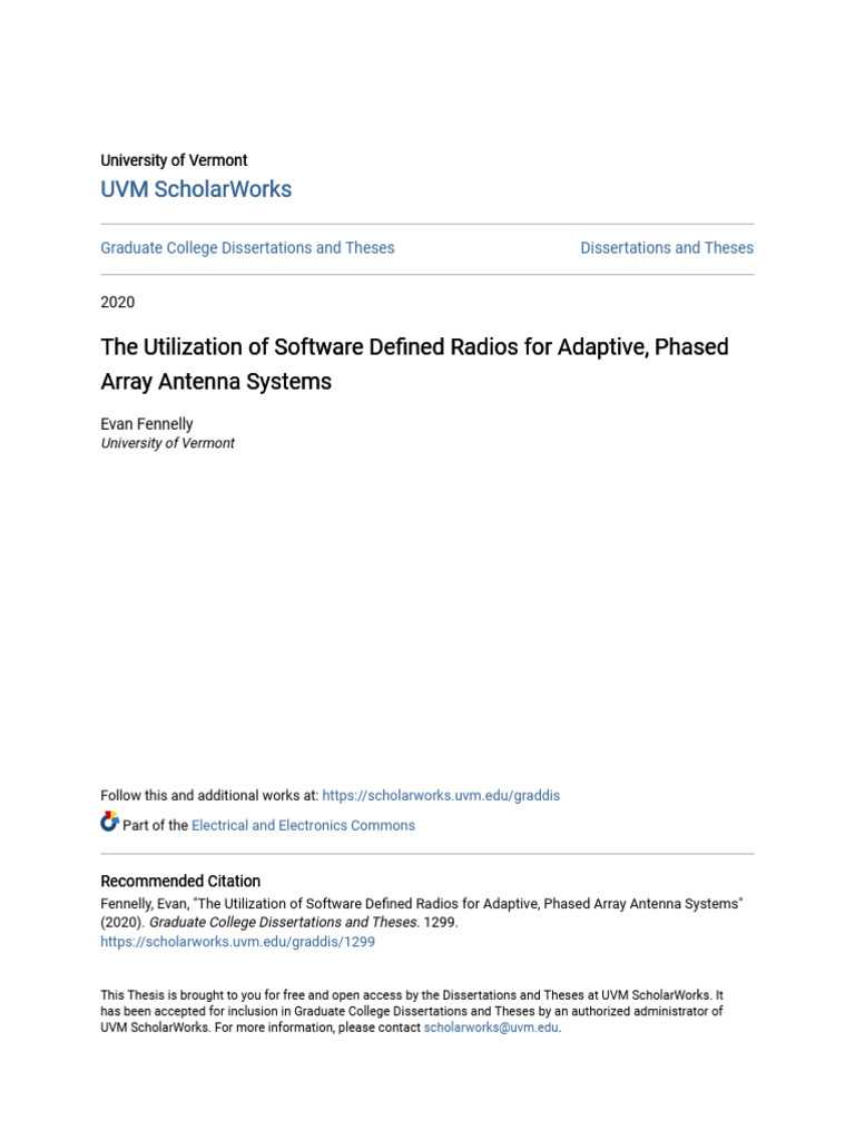 The Utilization of Software Defined Radios For Adaptive Phased A | PDF ...