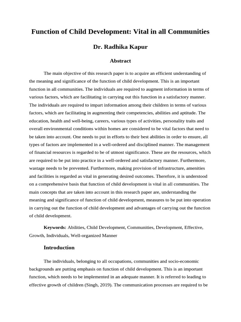 Functionof Child Development 3 | PDF | Child Development | Mental Health