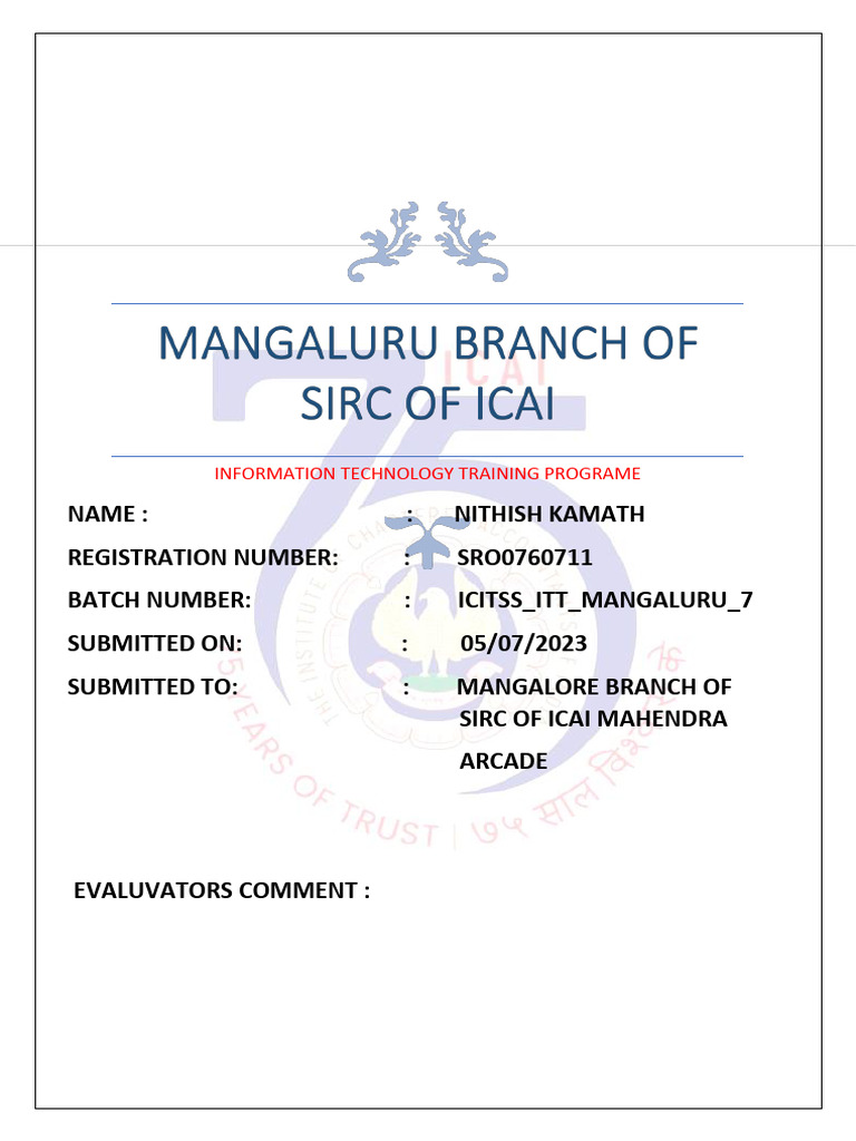 ITT Project Work | PDF