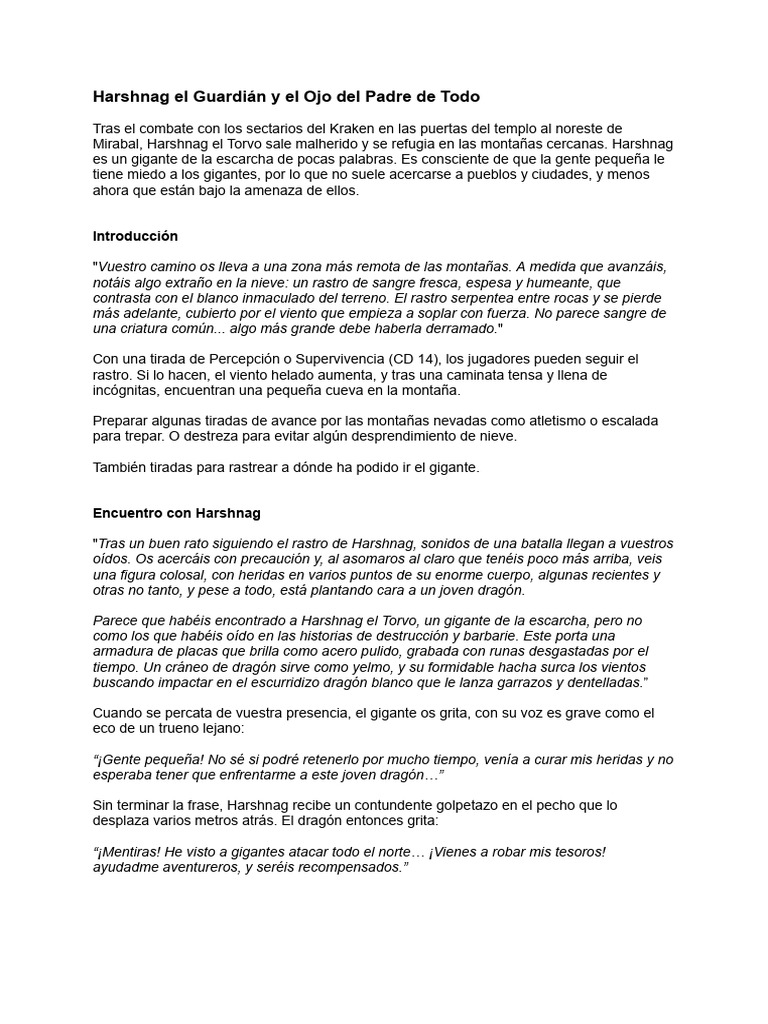 Harshnag El Guardián y El Ojo Del Padre de Todo | PDF