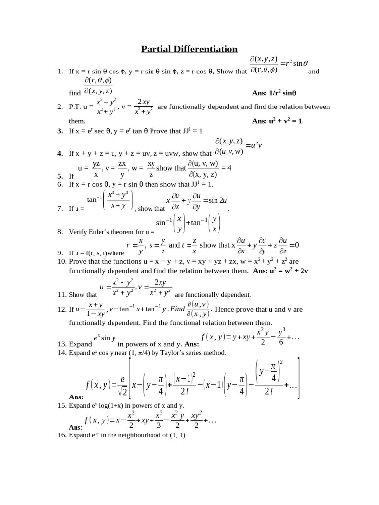 Partial Differentiation, Multiple Integrals | PDF | Mathematical Analysis | Euclidean Geometry