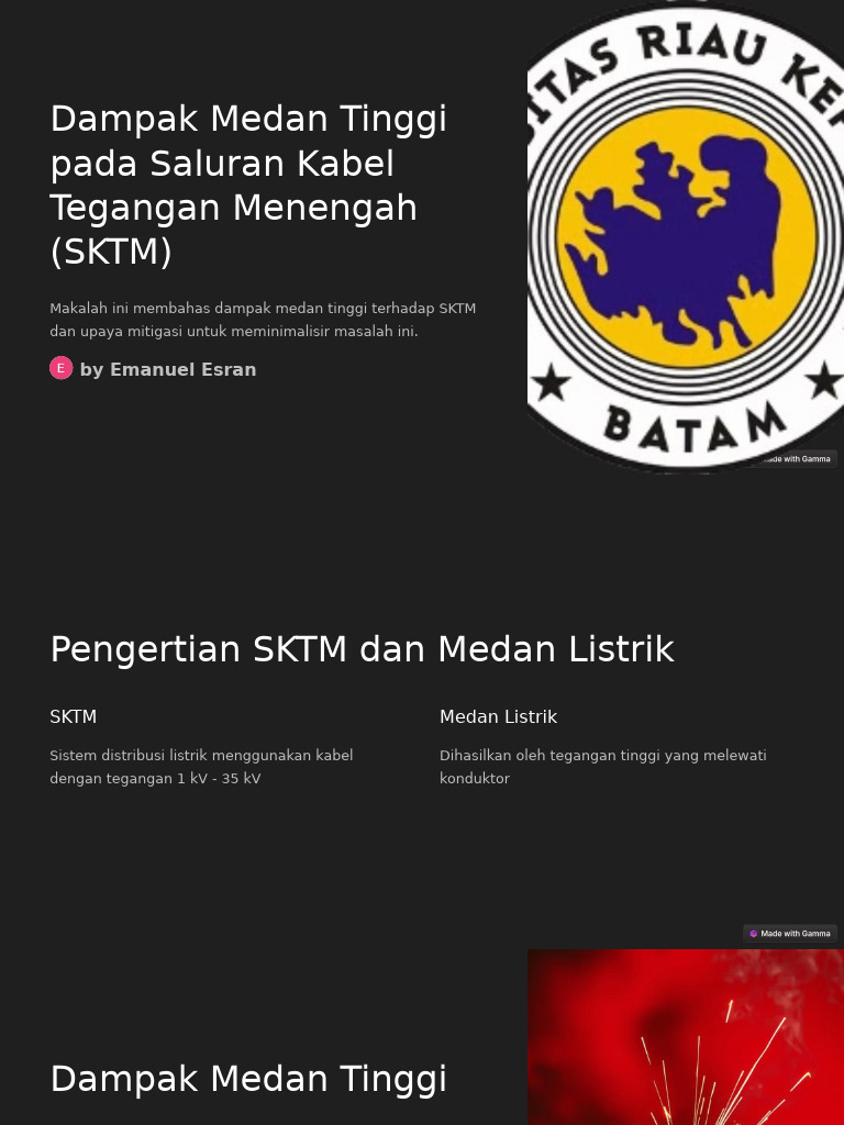 Dampak Medan Tinggi Pada Saluran Kabel Tegangan Menengah SKTM | PDF