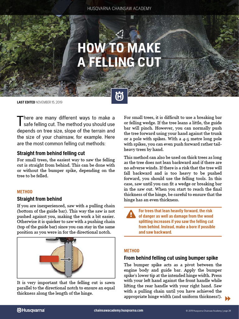 Felling Cut Techniques for Safety | PDF