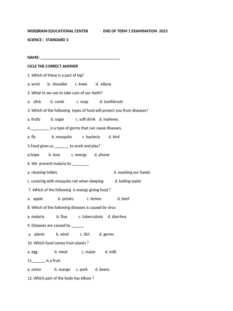 Sscience STD 3 Term 1 | PDF