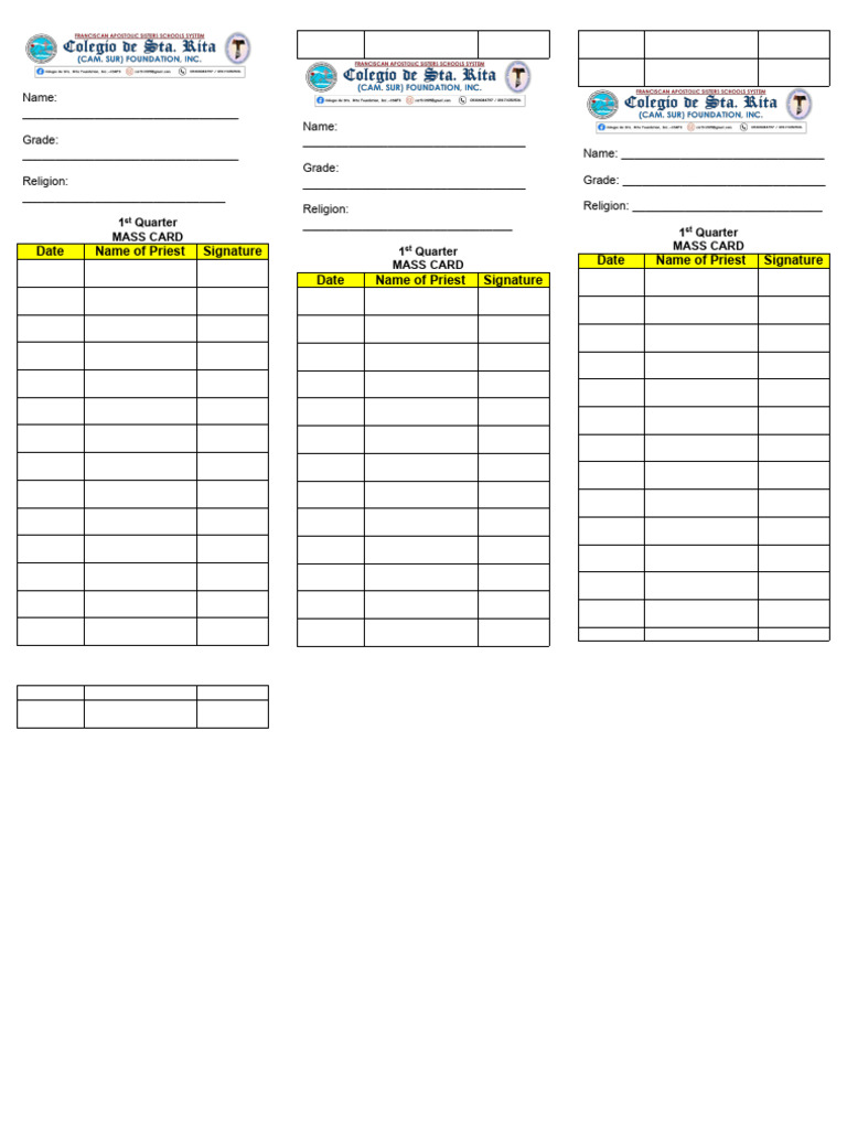mass card | PDF