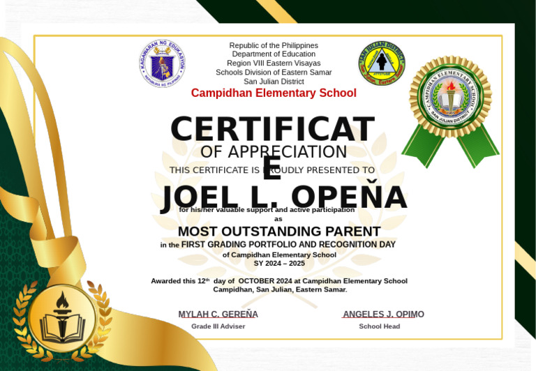 Most Outstanding Parent Award 2024 | PDF