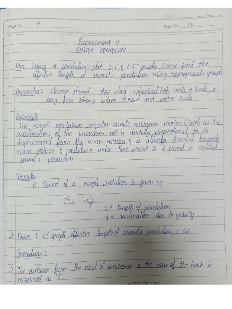 Simple Pendulam Pdf
