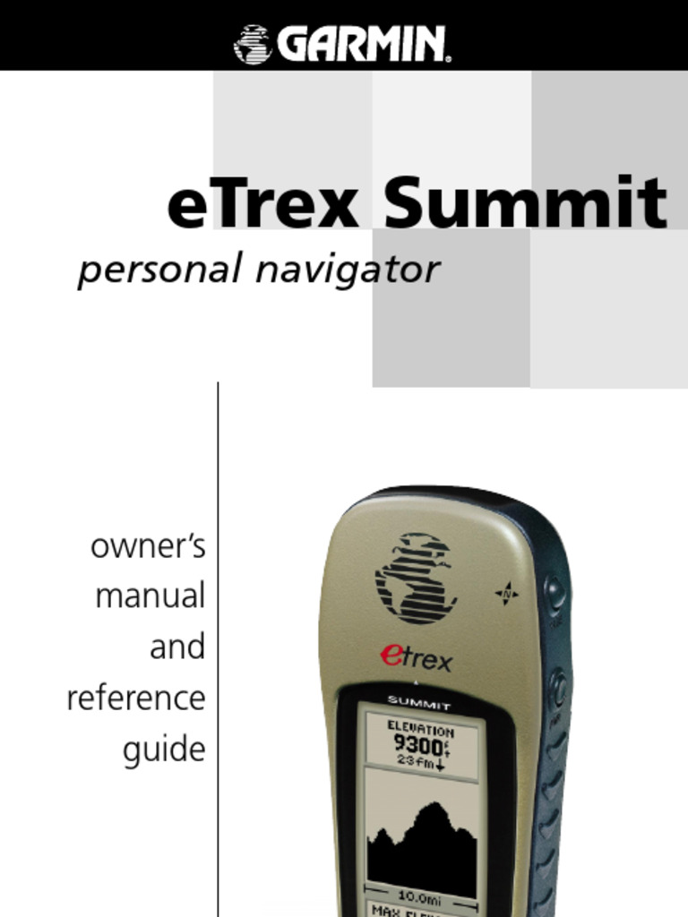 Etrex Summit Owners Manual | PDF | Compass | Navigation