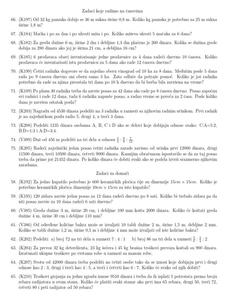 Zadaci Prvi Razred Fajl 8 | PDF