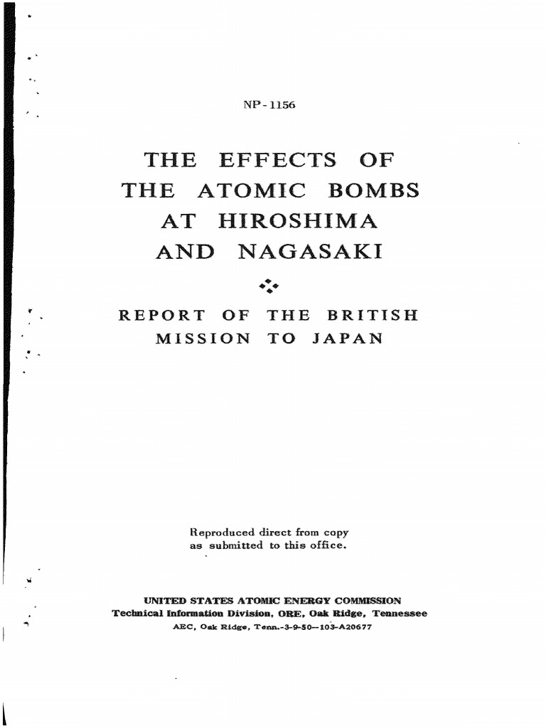 Effects of Atomic Bombs on Hiroshima & Nagasaki | PDF | Bomb | Explosion