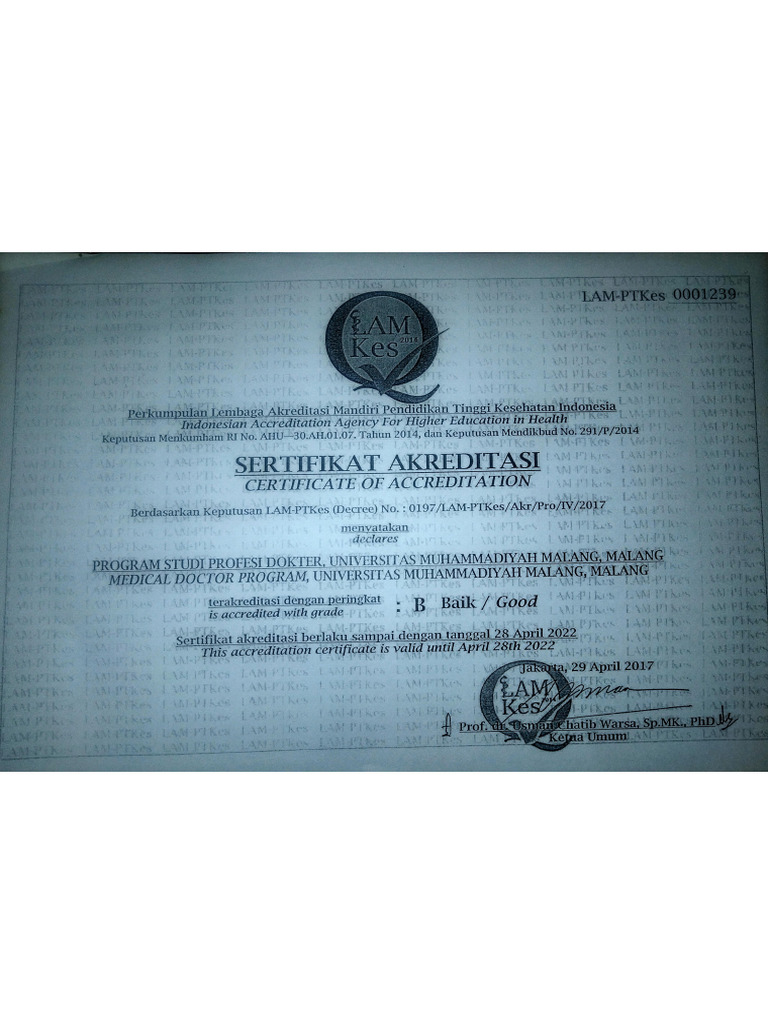 Sertifikat LAMKES | PDF